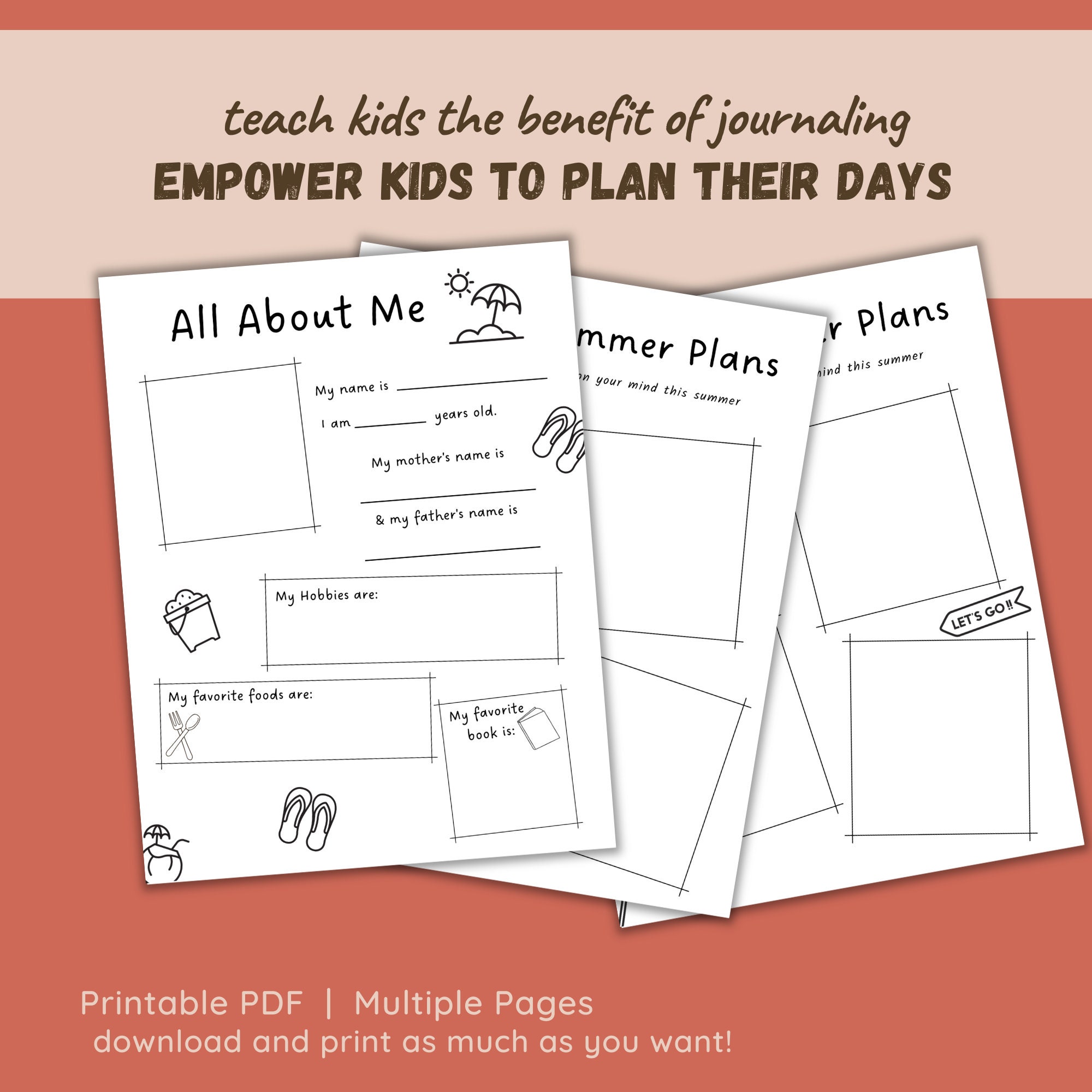 My Summer Plans Kids Journal - Etsy