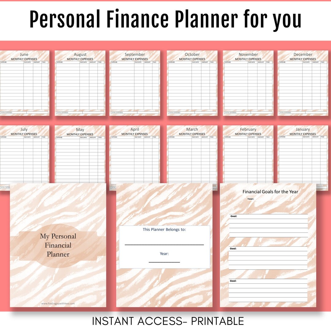 Printable Personal Finance Planner - Etsy