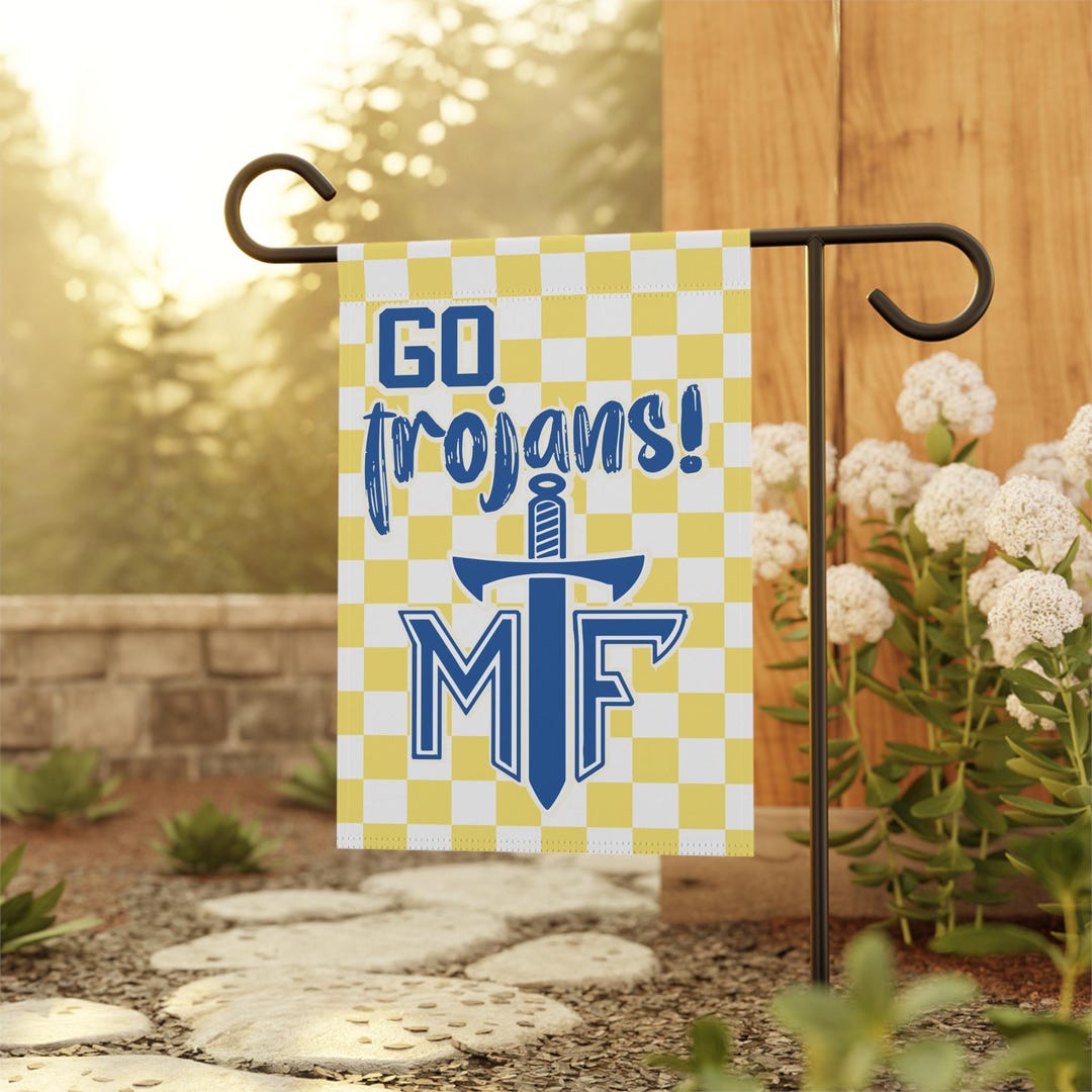 Blue and Yellow Go Trojans Garden & House Banner - Etsy