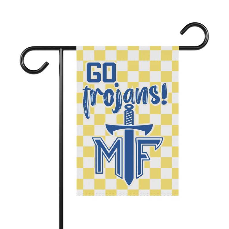 Blue and Yellow Go Trojans Garden & House Banner - Etsy