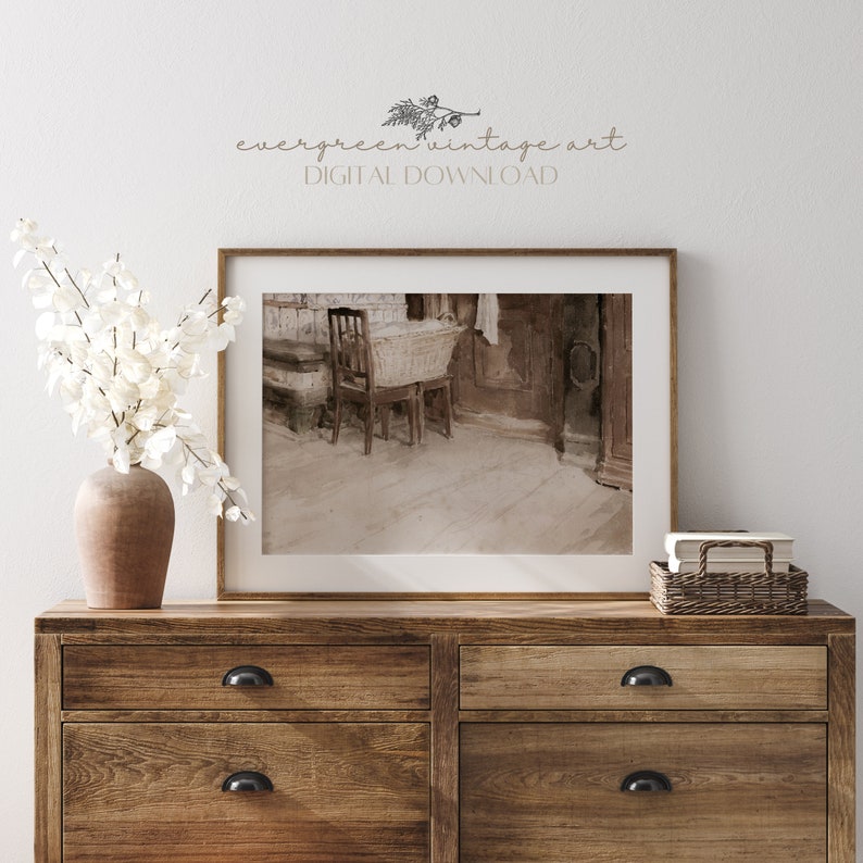 Laundry Basket Print Vintage Moody Victorian Cottagecore - Etsy