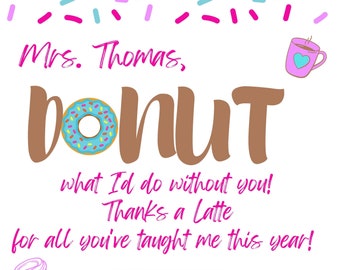PRINTABLE Teacher Appreciation, Fill in the Blank, Thank You Card ...