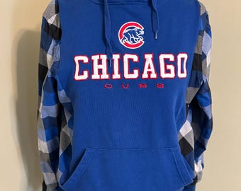 Upcycled and Distressed Flannel Paired With Licensed Chicago Cubs ...