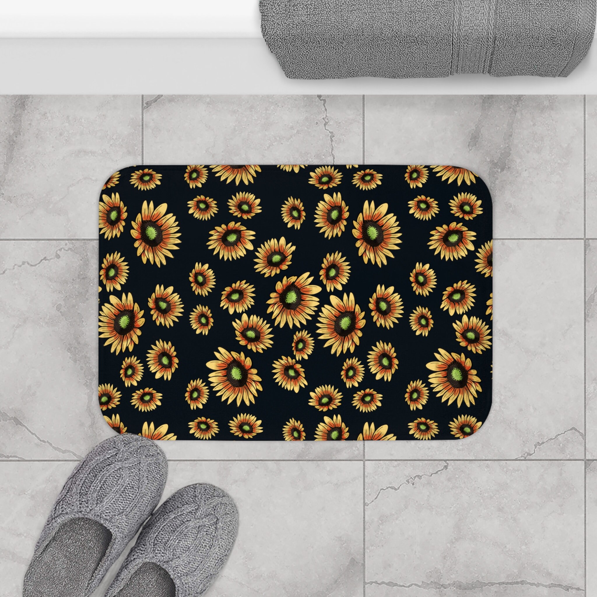 Sunflower Bath Mat - Etsy