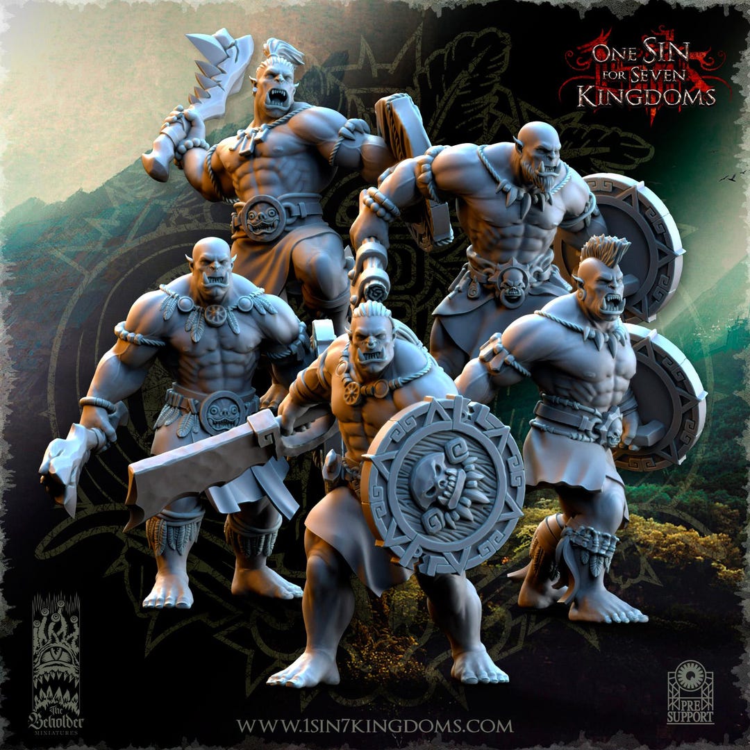 Orc Warriors - Infantry Orcs Miniatures | Tabletop Gaming 32mm | 14k ...