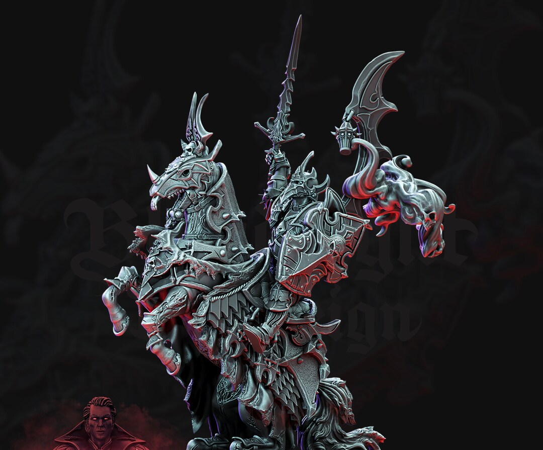 Dread Knight Horses Vampire Cavalry 50mm Base 4 Poses 14K ABS Like ...