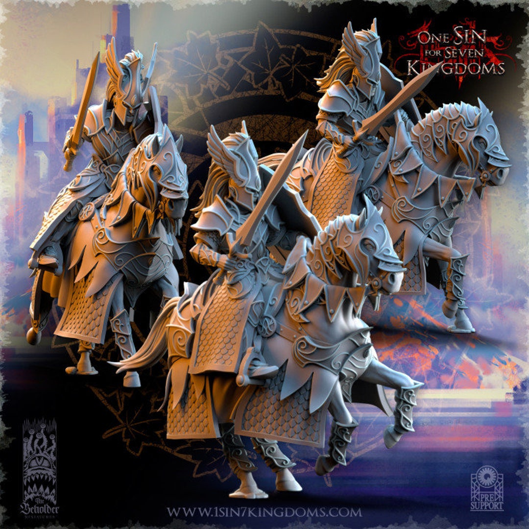 High Elf Knights – Elven Heavy Cavalry for 5e / RPG (32mm Heroic Scale ...