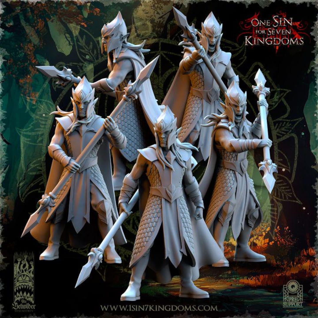 Wood Elf Spearmen | Wood Elves Elf Infantry | Elven Miniatures for RPG ...