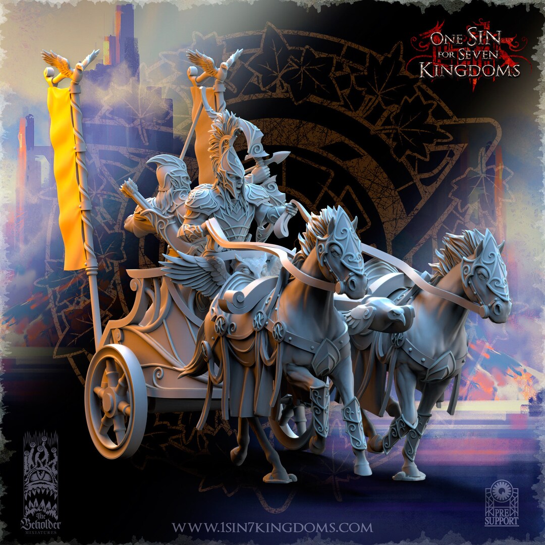 High Elf Archers Chariot | Tabletop Gaming High Elves 32mm Miniatures ...