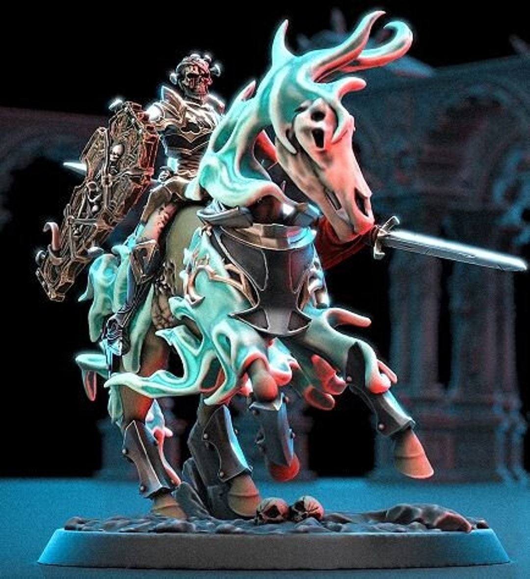 Ghost Skeleton Knights Cavalry: 32mm Undead Miniature - Etsy
