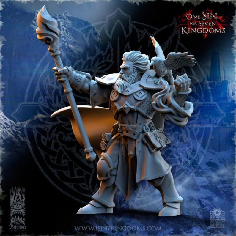 Stormwolves Wizard | 32mm Miniature for RPG and Wargaming | 14k Abs ...