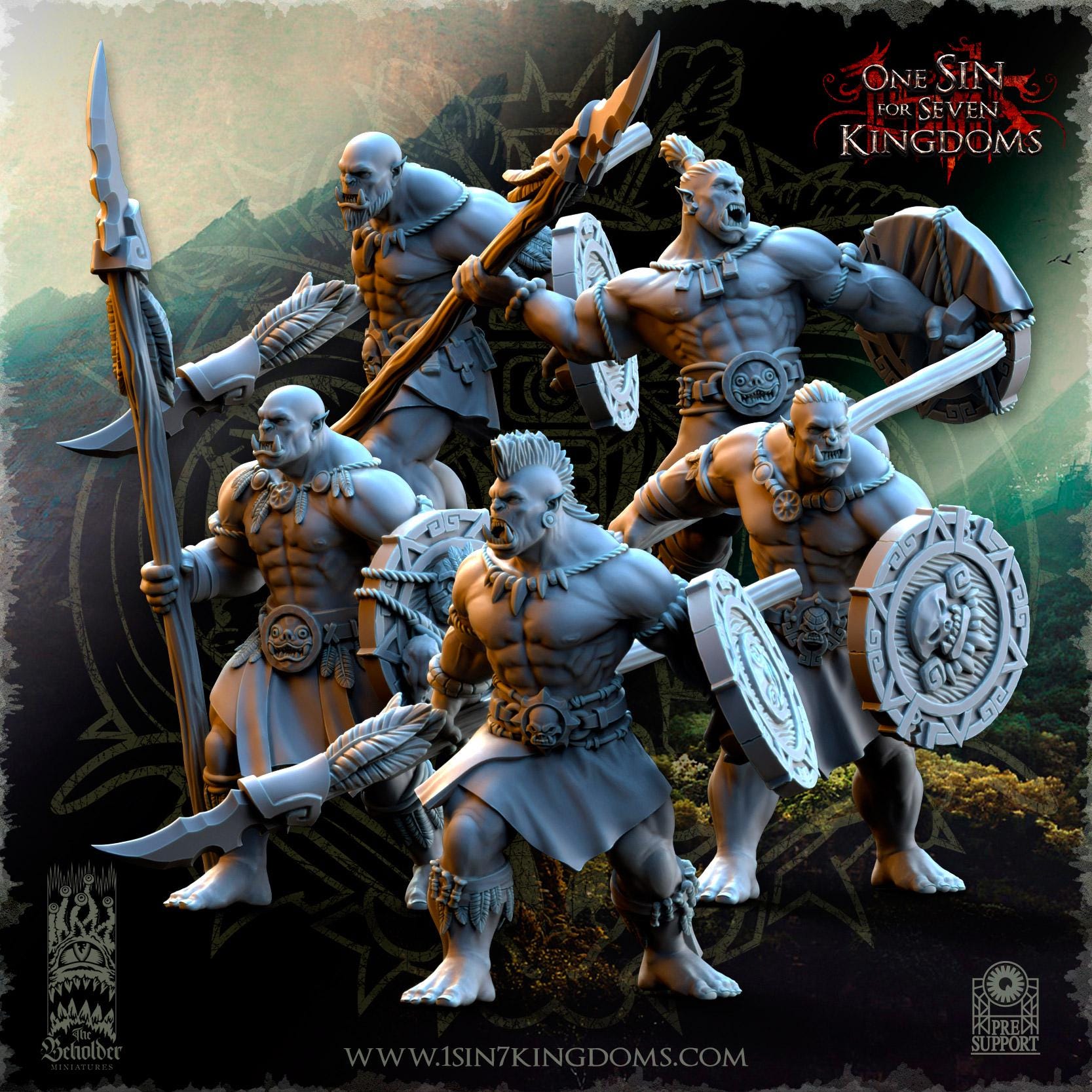 Orc Warriors - Spear Infantry Orcs Miniatures | Tabletop Gaming 32mm ...