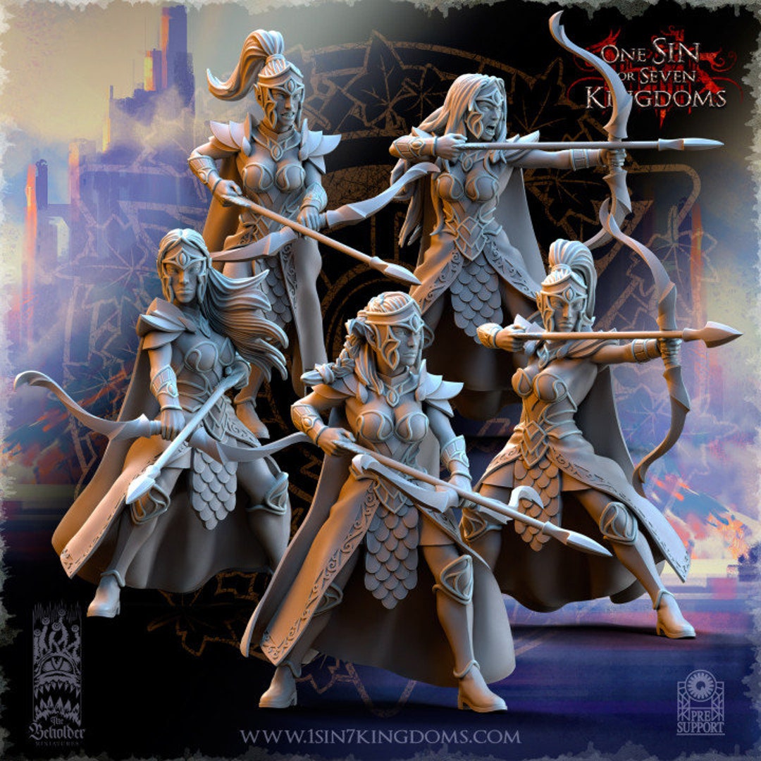High Elf Sisters Archers Female Standard Bows Tabletop Gaming High ...
