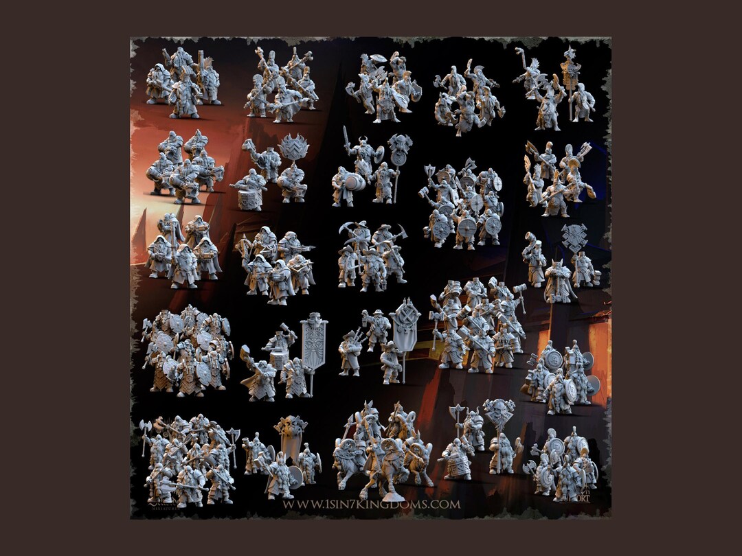 Massive Dwarf Army Bundle | Dwarf Guilds Regiment Builder | 32mm ...