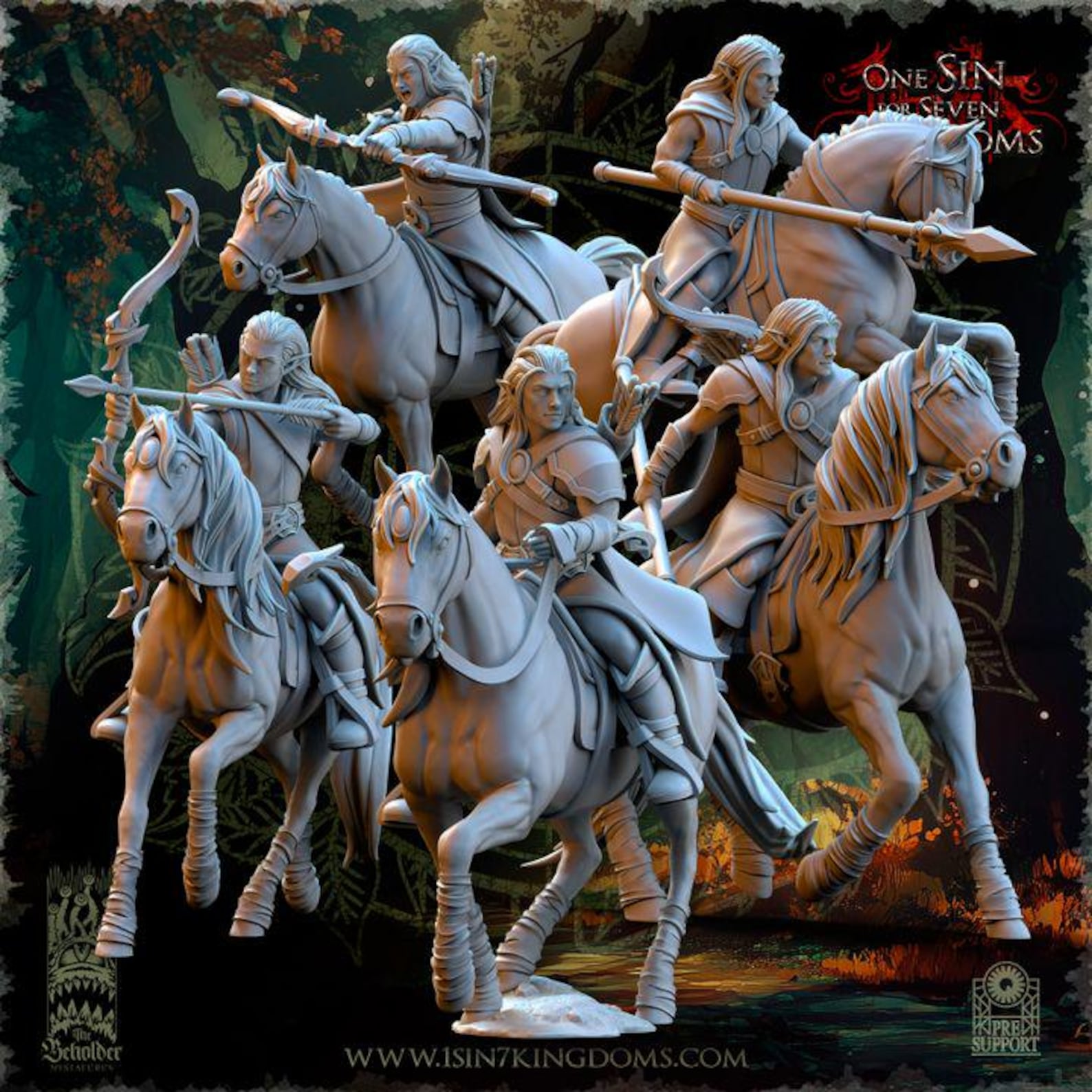 Wood Elf Forest Riders | OPR Sylvan Light Cavalry | 32mm Miniatures ...