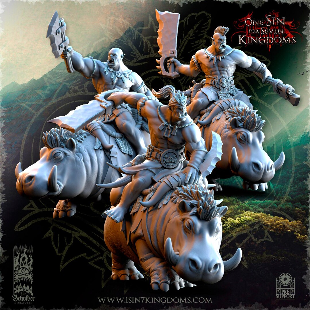 Orc Beast Riders - Dual Wield Cavalry Orcs Miniatures | Tabletop Gaming ...