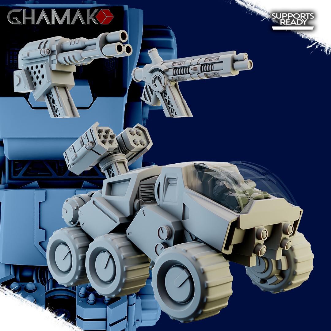 Space Dwarves Buggy Vehicle - Ghamak | 32mm Miniature for RPG and ...