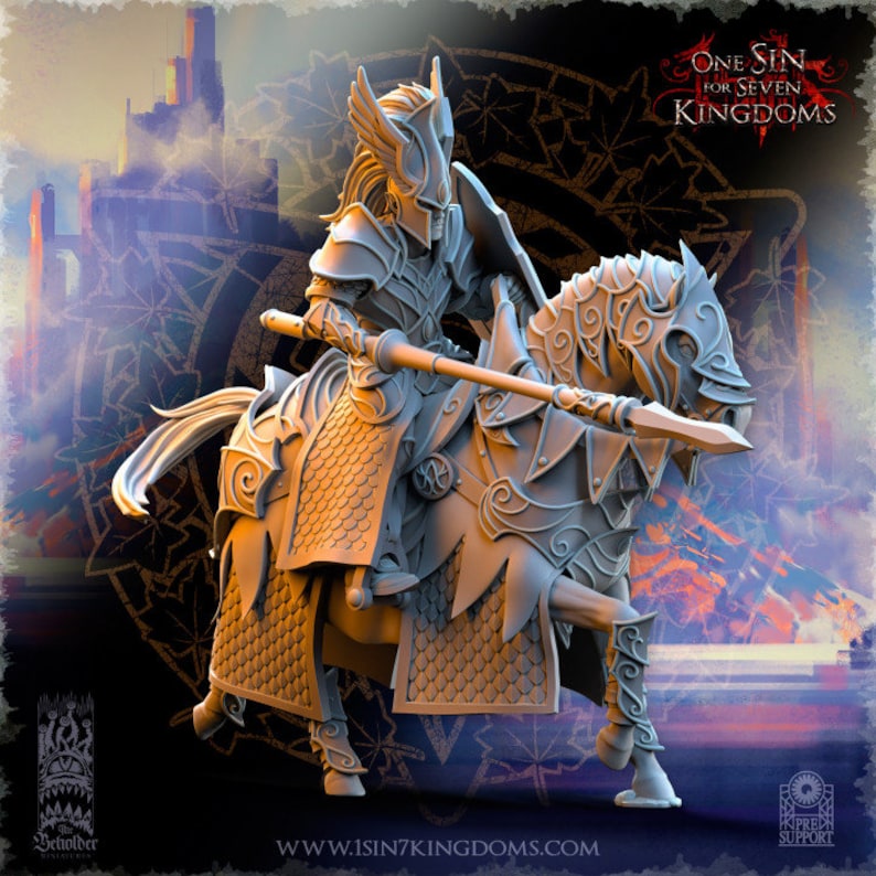 High Elf Knights – Elven Heavy Lancers for 5e / RPG (32mm Heroic Scale ...