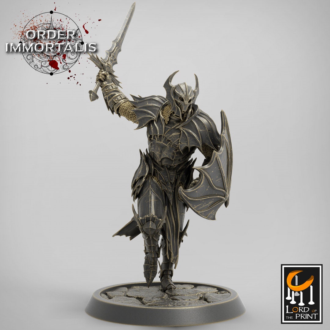 Vampire Infantry Miniature - Sword & Shield Squad | 32mm Figurines in ...