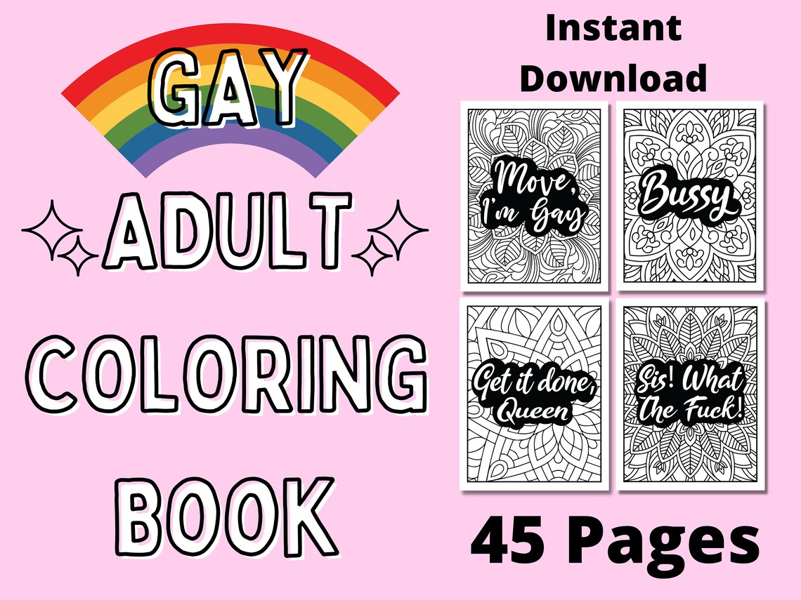 Gay Adult Coloring Book, Pride Month Coloring Book, Pride Coloring Book ...