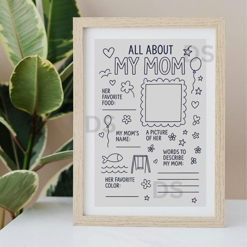 Mother’s Day Printable Coloring Page | All About My Mom | Fill in the ...