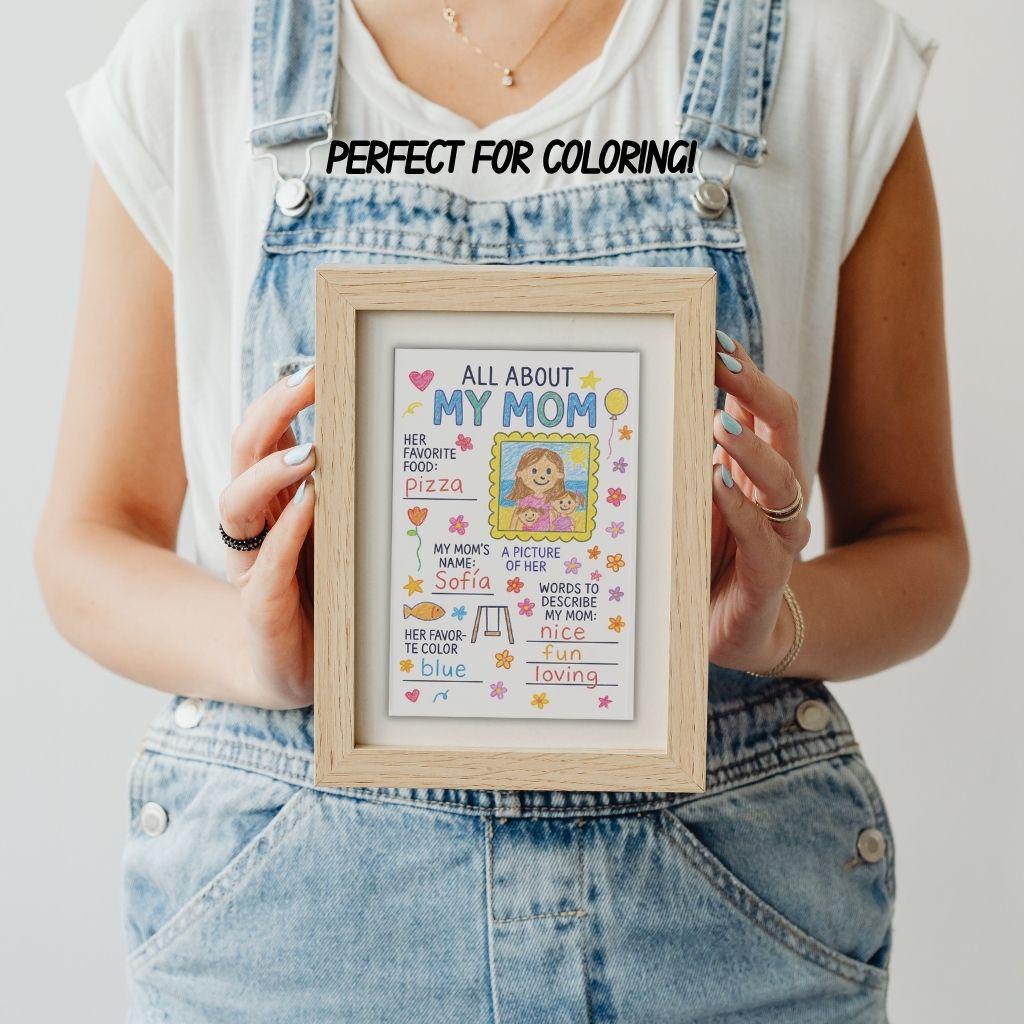 Mother’s Day Printable Coloring Page | All About My Mom | Fill in the ...