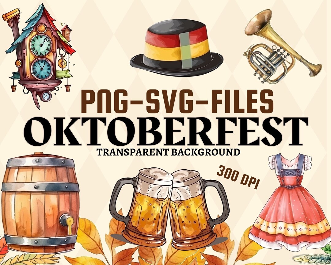 Oktoberfest Clip Art Watercolor Oktoberfest Inivitation Beer Fest ...