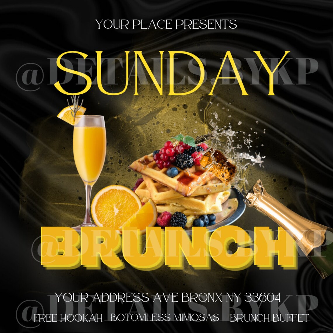 SUNDAY BRUNCH FLYER : Canva Edit - Etsy