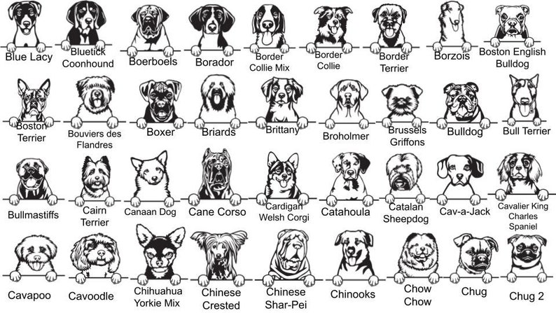 Customizable Dog Vinyl Decal – Over 200 Breeds Available! - Etsy
