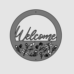 Floral Welcome Sign DXF File, Plasma/laser/water Jet Table Cut Ready - Etsy