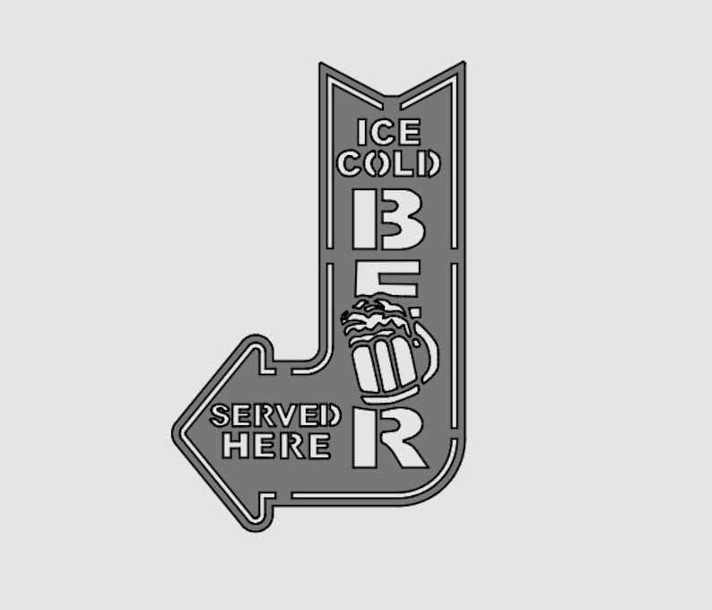 Ice Cold Beer Sign DXF/SVG File - Plasma/laser/water Jet Table Cut ...