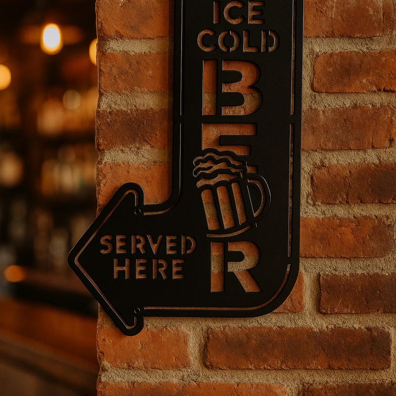 Ice Cold Beer Bar Sign - Etsy