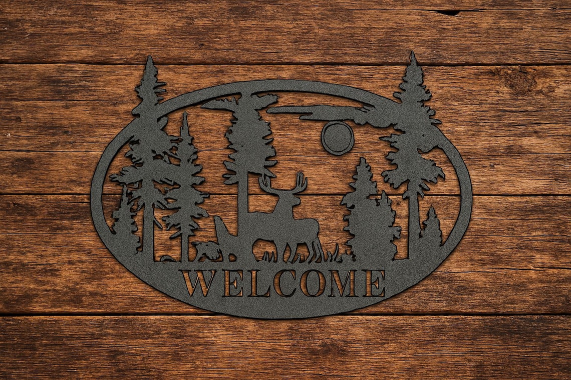 Deer Welcome Sign DXF File, Plasma/laser/water Jet Table Cut Ready - Etsy