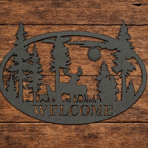 Deer Welcome Sign DXF File, Plasma/laser/water Jet Table Cut Ready - Etsy
