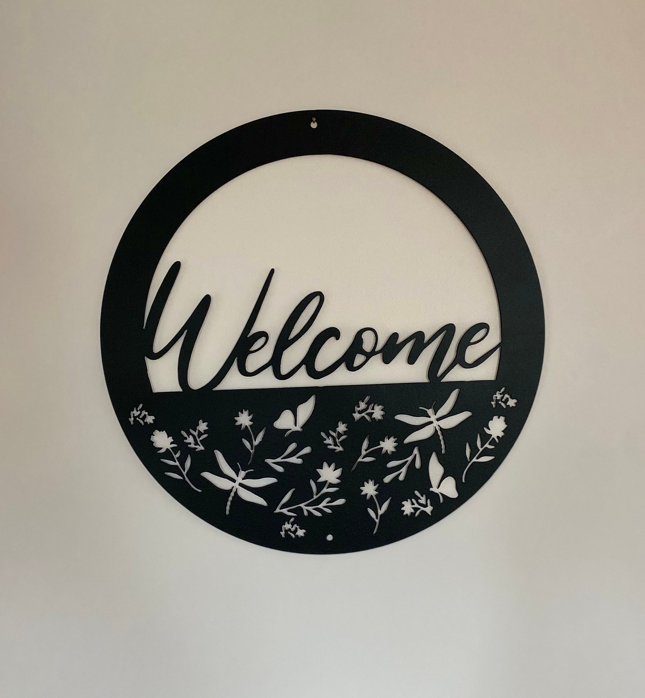 Floral Welcome Sign DXF File, Plasma Table Cut Ready - Etsy