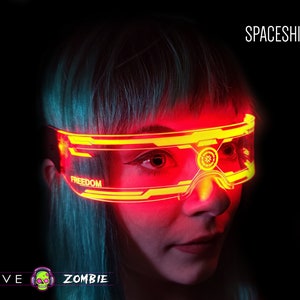 Cyberpunk Glasses Rave Cosplay Outfit Futuristic Fashion Goggle Rave ...
