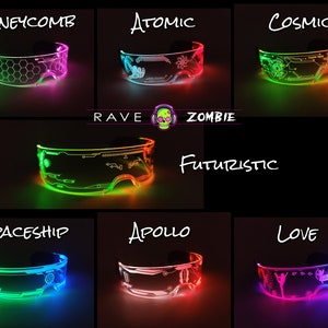 Cyberpunk Glasses Rave Cosplay Outfit Futuristic Fashion Goggle Rave ...