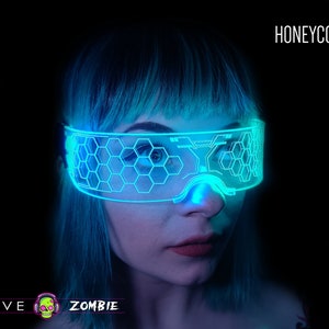 Cyberpunk Glasses Rave Cosplay Outfit Futuristic Fashion Goggle Rave ...