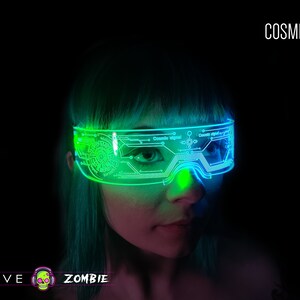 Cyberpunk Glasses Rave Cosplay Outfit Futuristic Fashion Goggle Rave ...