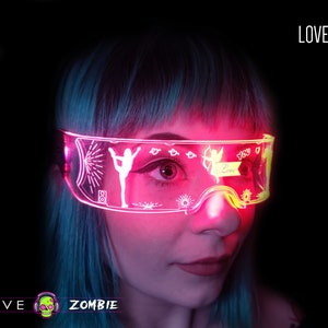 Cyberpunk Glasses Rave Cosplay Outfit Futuristic Fashion Goggle Rave ...