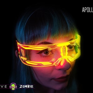 Cyberpunk Glasses Rave Cosplay Outfit Futuristic Fashion Goggle Rave ...