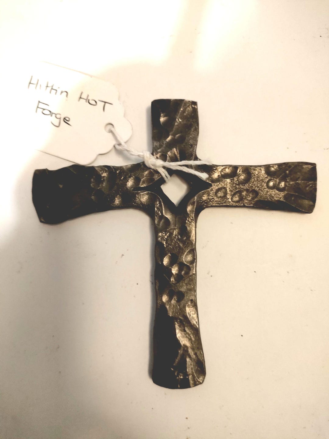 Hand Forged Blacksmith Cross. Holy Peaice Crafted Solid Steel Metal ...