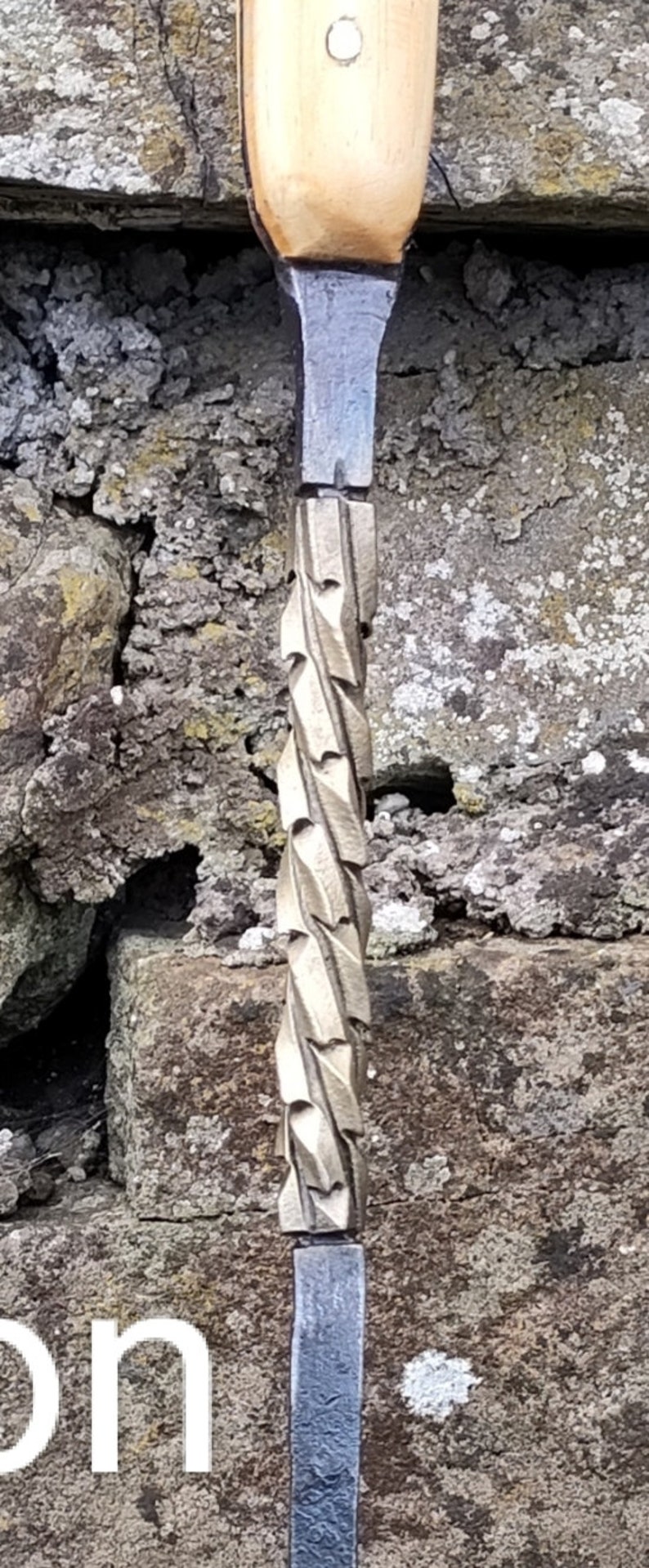 Hand Forged Fire Poker Rake With Dragon Scale Pattern - Etsy