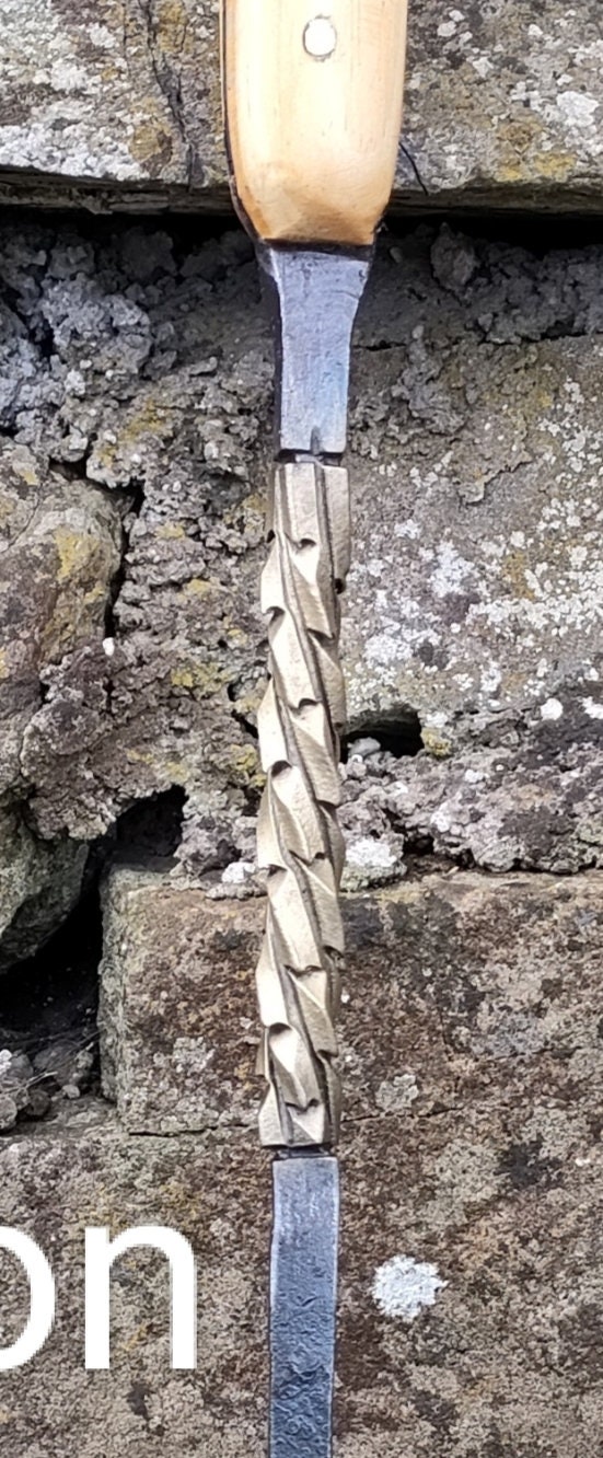 Hand Forged Fire Poker Rake With Dragon Scale Pattern - Etsy