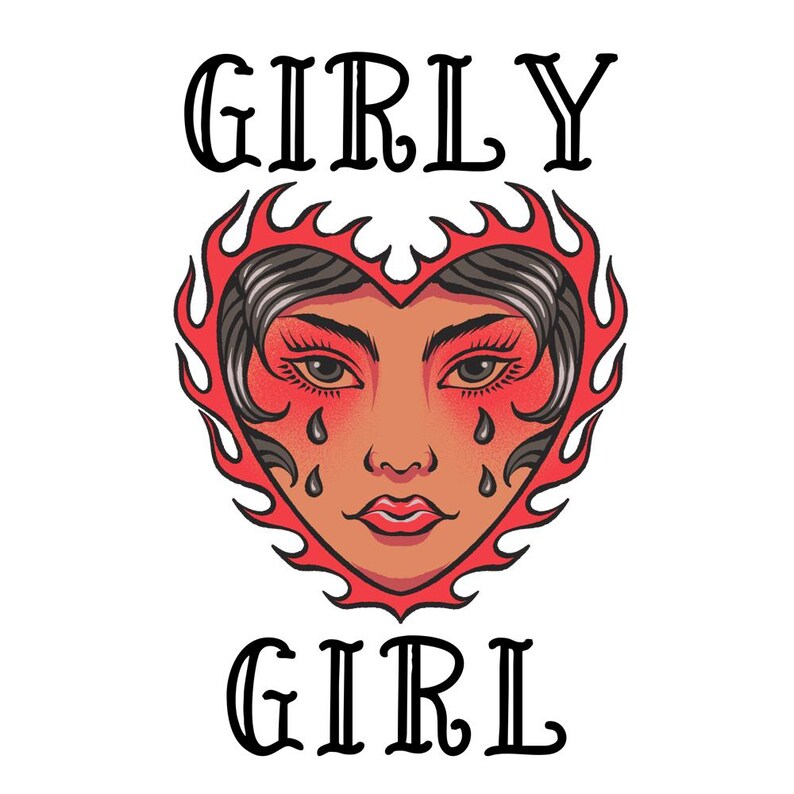 Girly Girl Crop Top Tee, Retro Graffiti Flash, Cool Baby Tee, Statement ...