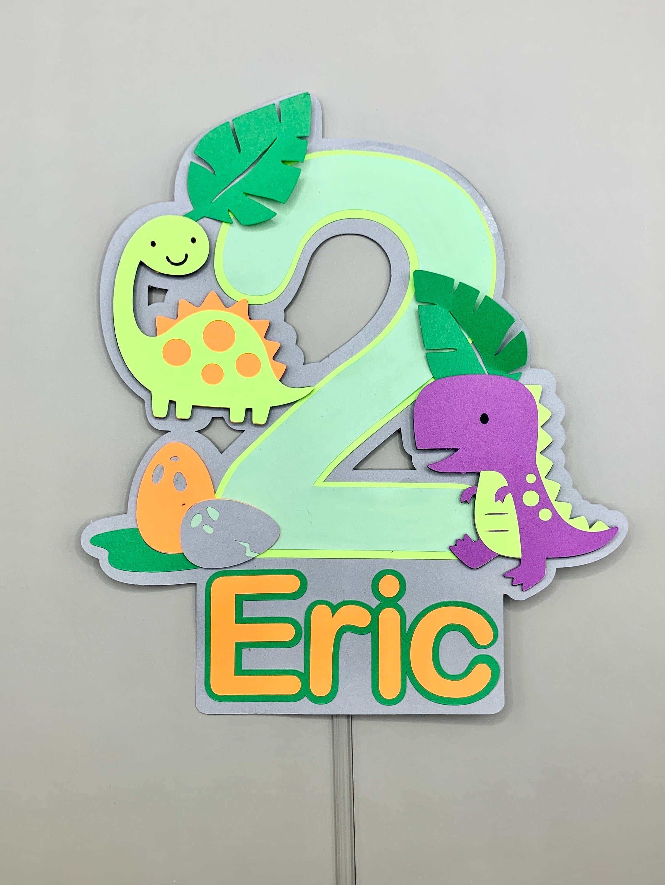 Dinosaur Cake Topper Dinosaur Birthday Number Cake Topper | Etsy