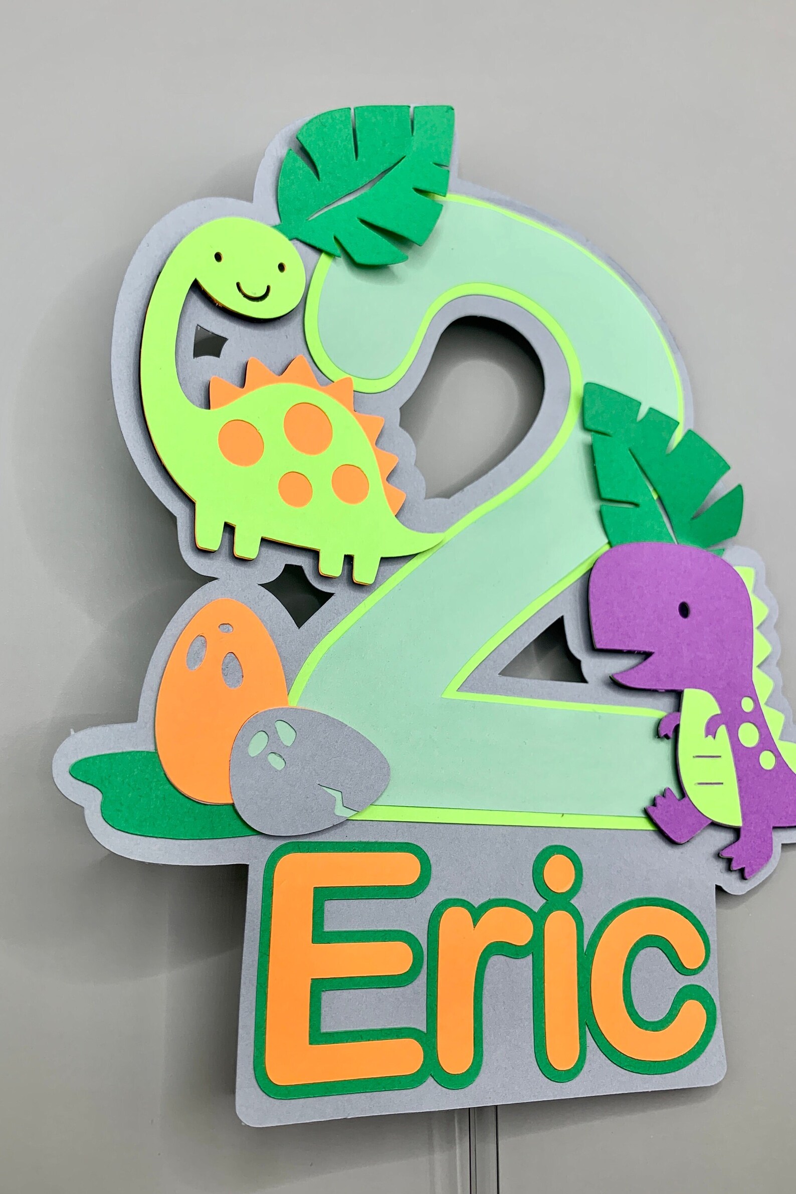 Dinosaur Cake Topper Dinosaur Birthday Number Cake Topper | Etsy