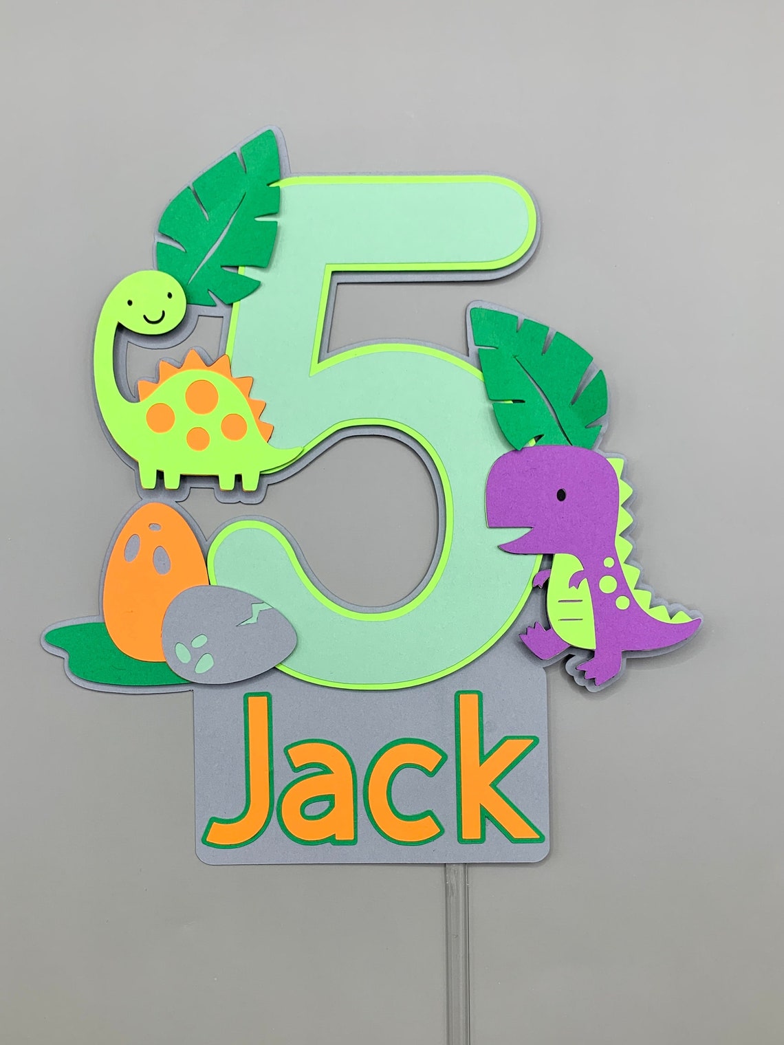 Dinosaur Cake Topper Dinosaur Birthday Number Cake Topper - Etsy UK