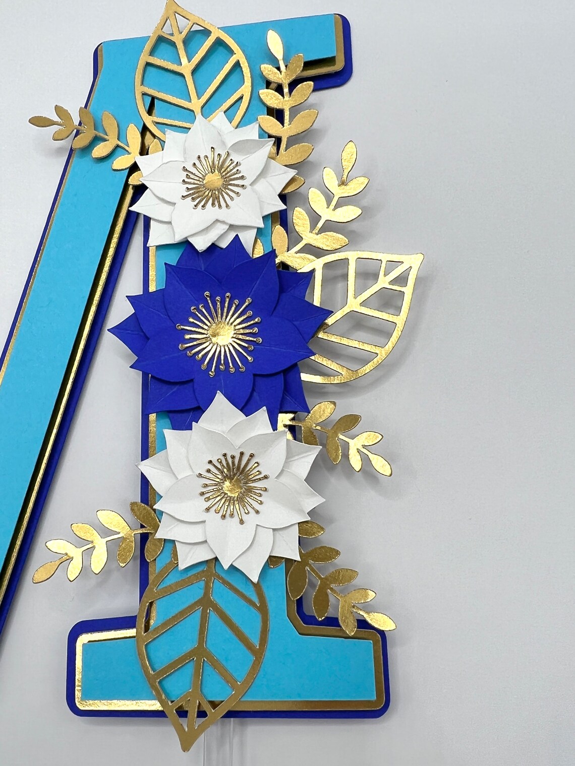 Letter Cake Topper With Flowers, Initial Cake Topper, Any Letter Cake ...