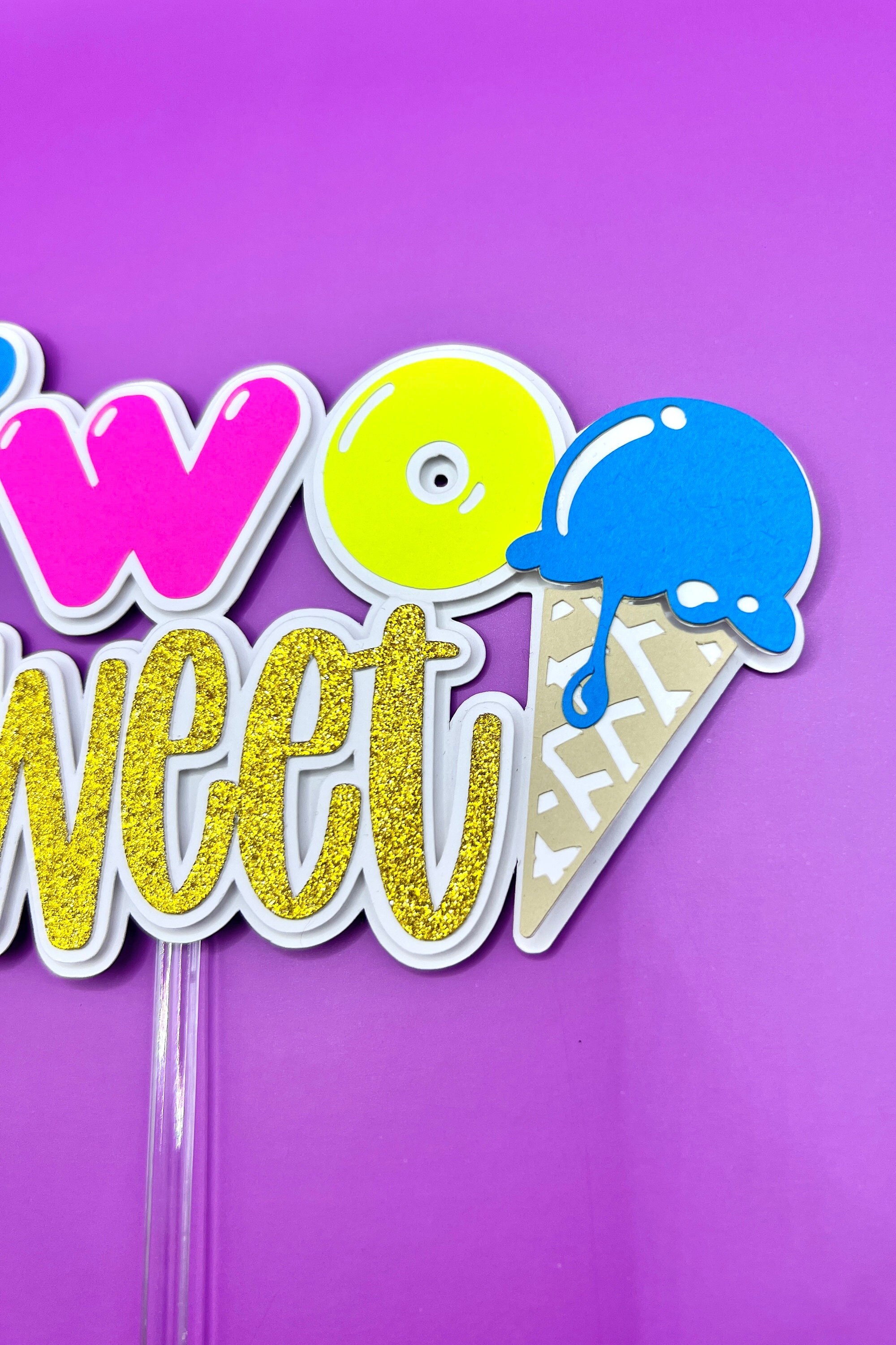Two Sweet Cake Topper Second Birthday Cake Topper Candy Cake - Etsy
